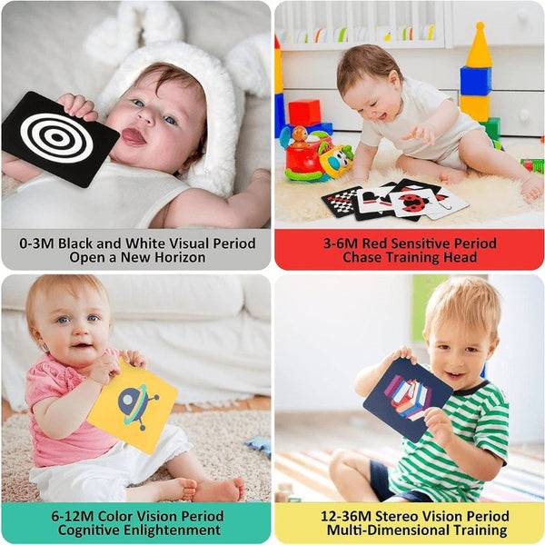 4 Sets Of Brain Visual Stimulation Flash Cards For Babies (0-36 months ...